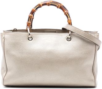 Gucci Hobo Bags - Medium Calfskin Bamboo Shopper Satchel - Gr. unisize - in Gold - f&uuml;r Damen