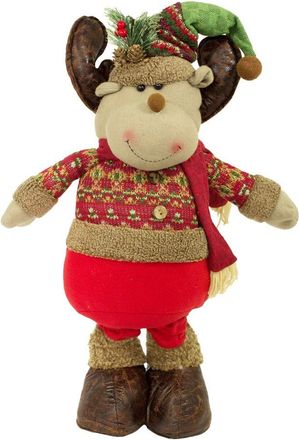 Trachtenland Rentier Dekofigur f&uuml;r Weihnachten - Stehfigur mit ausziehbaren Beinen - 80 x 34 cm - Weihnachtsdekoration