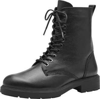 Tamaris Damen Schnürstiefel Leder; BLACK LEATHER/schwarz; 38 EU