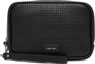 Calvin Klein Umhängetasche Calvin Klein Embossed Woven Zip Pouch LV04D1111G Schwarz