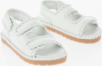 Bottega Veneta Slingback-Sandalen aus Leder mit Klettverschluss Bottega Veneta
