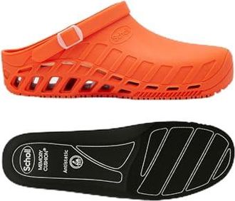Scholl Clog Evo Orange + Semelles Pro Antistatiques avec Memory Cushion pour Clog Evo - Orange/Noir