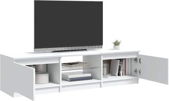 Generic TV-Schrank mit LED-Leuchten, TV-Board, Fernsehtisch, St&auml;nder, Konsole, Fernsehschrank, M&ouml;bel, Fernsehm&ouml;bel (Wei&szlig; 120x30x36 cm) (140 x 40 x 36 cm)