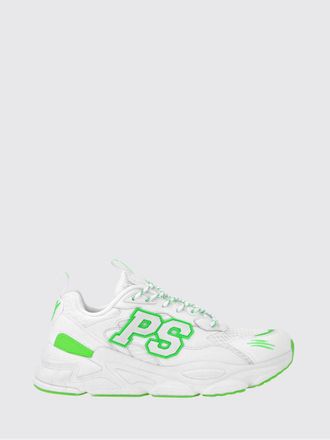 Plein Sport Leder- und Mesh-Low-Top-Sneakers mit Kontrast-Monogramm