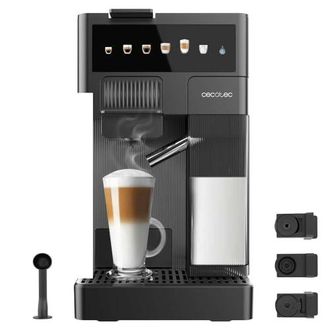 Cecotec Kompakte Espresso-Kaffeemaschine mit Milchbeh&auml;lter FreeStyle Latte. 1350W, 20 Bar, kompatibel mit gemahlenem Kaffee, Dolce Gusto, Nespresso und K-fee,