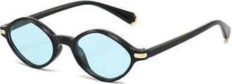 Generic Lunettes De Soleil R&eacute;tro &Agrave; Petite Monture For Femmes, S&eacute;ance Photo, D&eacute;coratives, For Hommes, Vacances En Plein Air(Blue)