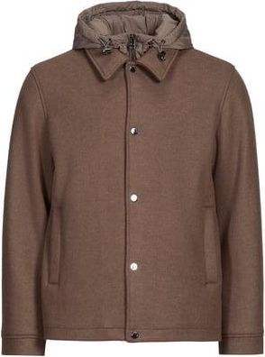 Woolrich Blouson &agrave; capuche en laine et coton m&eacute;lang&eacute;s