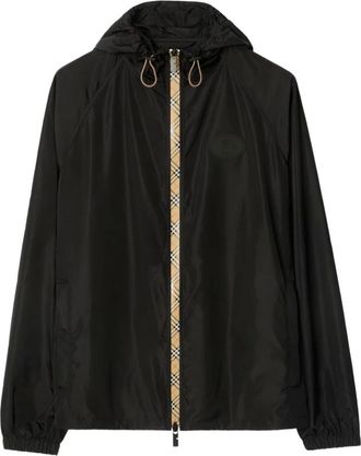 Burberry Homme, Vestes, Noir, Taille: XL Veste &agrave; capuche avec d&eacute;tail Icon Stripe