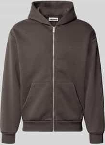 Review Relaxed Fit Sweatjacke aus Baumwoll-Mix mit Label-Detail