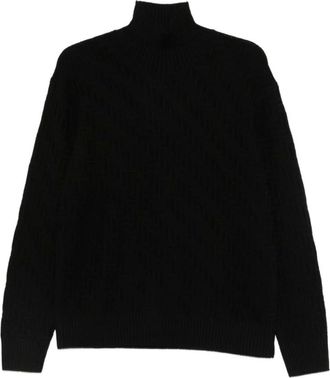 Paolo Pecora Homme, Pulls, Noir, Taille: XL Extrafine Merino Wool Turtleneck
