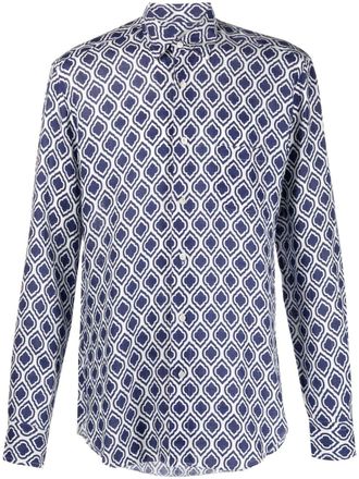 Peninsula Hemd mit grafischem Print - Blau