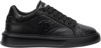 Roberto Cavalli Femme, Chaussures, Noir, Taille: 37 EU Baskets avec monogramme RC effet serpent
