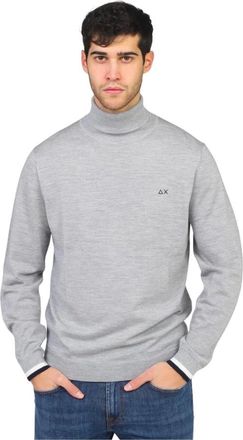 Sun 68 Homme, Pulls, Gris, Taille: S Style à rayures avec tortue sur les poignets