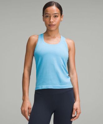 lululemon Swiftly Tech Tanktop mit Racerback 2.0 Taillenl&auml;nge f&uuml;r Frauen - Gr&ouml;&szlig;e 12 in Kayak Blue Light