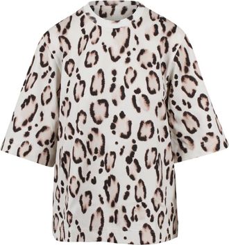 Christian Wijnants Femme, Tops, Multicolore, Taille: 38 FR T-shirt oversize &agrave; imprim&eacute; l&eacute;opard