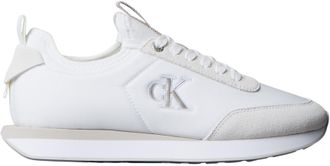 Calvin Klein Damen Runner Sneaker Retro Sock Nylon mit Logo, Wei&szlig; (Bright White/Chateau), 39