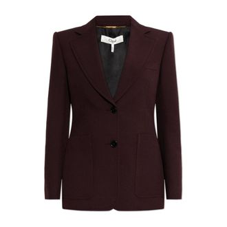 Chloé Femme, Vestes, Rouge, Taille: 40 FR Blazer Ajusté avec Épaulettes
