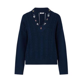 Liu Jo V-Ausschnitt Strickware - - Knitwear - Damen - Blau - L