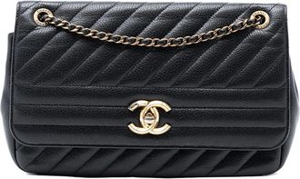 Chanel Hobo Bags - Medium Diagonal Quilted Goatskin Flap - Gr. unisize - in Schwarz - f&uuml;r Damen