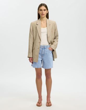 Selected Pieces - Jeansshorts in Denim-Hellblau