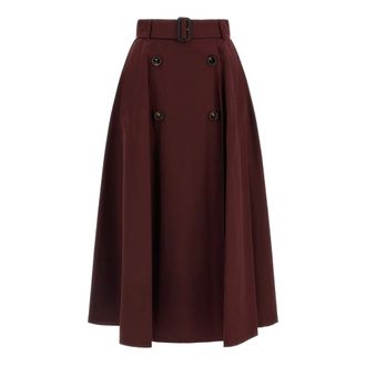 Burberry Midi Skirts - Femme - Jupes - Rouge - Taille: 34 FR