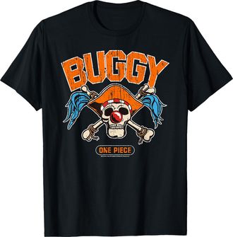OnePiece Einteiliges Buggy-Emblem, Piratenmotiv, Clown, Totenkopf, gekreuzte Knochen, Anim T-Shirt