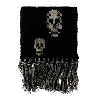 Alexander McQueen Baumwollschal mit charakteristischem Totenkopfmotiv - - Accessories - Damen - Schwarzk - ONE SIZE