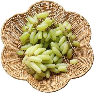 Generic Plateau En Rotin Festonn&eacute;, Panier En Osier Festonn&eacute; | Plateau De Pr&eacute;sentation Des Aliments M&eacute;nagers,Plateau De Service De Collation Incurv&eacute; En Coquill