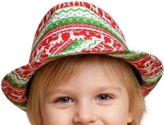 Generic Chapeaux Fedora de No&euml;l pour adultes - Chapeau Fedora doux et pliable, flocon de neige, costume de f&ecirc;te dhiver | Chapeau de vacances l&eacute;ger et conforta