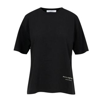 Philosophy di Lorenzo Serafini Schwarzes Baumwoll-Crew-Neck-T-Shirt - - Tops - Damen - Schwarzk - L