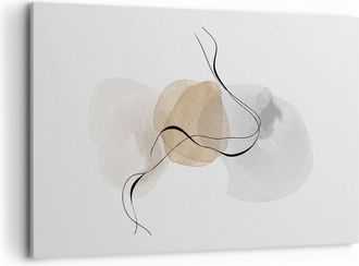 Arttor Wandbilder Dekoration Wohnzimmer Abstrakt minimalistisch Aquarell Bilder auf Leinwand 120x80cm Leinwandbild Schlafzimmer Deko Wand Kunstdruck Art Groß