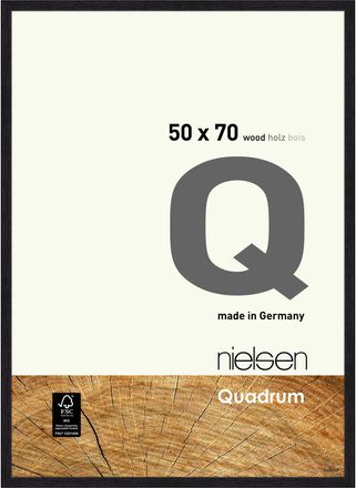 Nielsen Design Bilderrahmen, 50 x 70 cm, Holz, Schwarz, Posterrahmen zum Aufhängen im Hoch- & Querformat, Echtglas, Quadrum