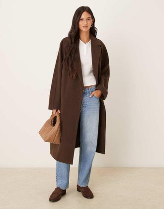 Asos Eleganter Mantel zum &Uuml;berziehen in Schokobraun-Brown