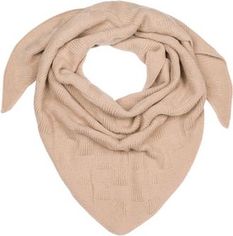 styleBREAKER Femme XXL Tricot Écharpe Triangle Unique avec motif tricoté en damier, Maxi Écharpe, Écharpe Triangle, Chiffon Chaud Hiver 01020047, couleur:Taupe