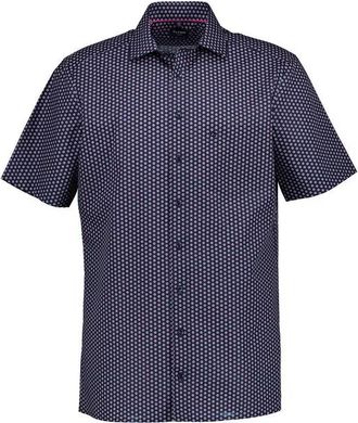 Olymp Herren Kurzarmhemd blau Baumwolle