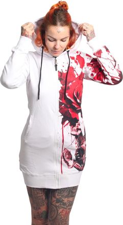 Yakuza Damen Pray Long Kapuzenjacke Long Zip Hoodie