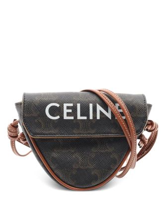 Celine sac porté épaule à logo imprimé (années 2010) - Marron