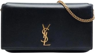 Saint Laurent Pre-owned Cassandre Phone Holder - Femme - Pre-owned - Noir - Taille: ONE Size