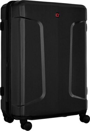 Wenger Legacy Large Hartschalenkoffer mit 4 Rollen, Trolley, Groß, 99 (115) l, Sicherheitsschloss, Damen Herren, Reisen Urlaub, Schwarz, 610867