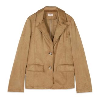 Oltre Femme, Vestes, Beige, Taille: 46 FR Veste effet nubuck
