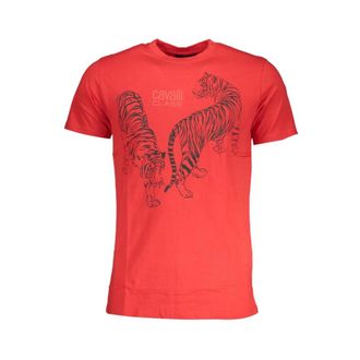 Cavalli Logo-Print T-Shirt - - Tops - Herren - Rot - M