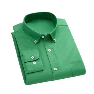 Generic Chemise &agrave; manches longues pour homme, coupe classique, poche simple, coupe ajust&eacute;e, haut d&eacute;contract&eacute;, tissu Oxford doux et solide pour le bureau, C282