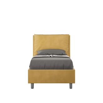 Les Tendances Les Tendances - Letto Singolo Rivestito In Microfibra - Antea - Dimensione Rete: 90x210 - Colore: Ocra - Tipologia Letto: Con Rete E Contenitore