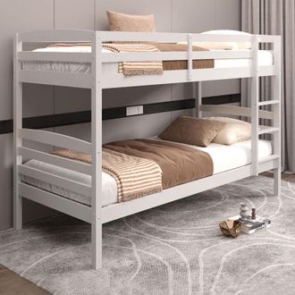 M&S Collection M&s - Lits superpos&eacute;s 90x200 cm en pin massif blanc - bed