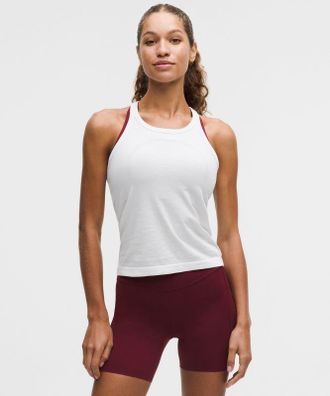 lululemon Swiftly Tech Rundhals-Tanktop mit Racerback 2.0 Taillenl&auml;nge f&uuml;r Frauen - Gr&ouml;&szlig;e 10 in White