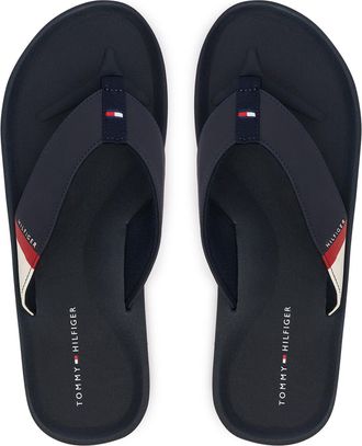 Tommy Hilfiger Zehentrenner Tommy Hilfiger Padded Hilfiger Beach Sandal FM0FM06011 Dunkelblau