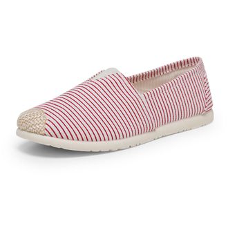 Alexis Leroy Damen Alpargata Baumwolle Flacher Rote Streifchen Slipper 38 EU