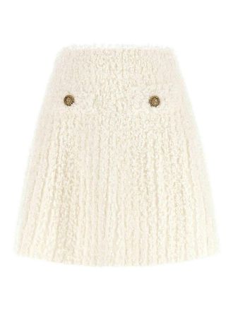 Balmain Jupe Midi - Blanc
