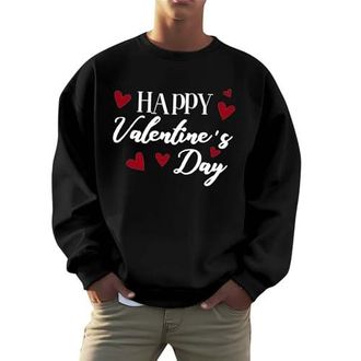 Generic 2026 Sweat-shirt d&eacute;contract&eacute; &agrave; col rond pour homme et femme Motif lettres imprim&eacute;es, Noir, XXL