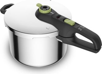 T-fal Secure Trendy Schnellkochtopf induktion 6l, 2-Stufen-Garregler: Intensivstufe 117°C, Schonstufe 112°C, Induktions-Kapselboden, für alle Herdarten, Ede